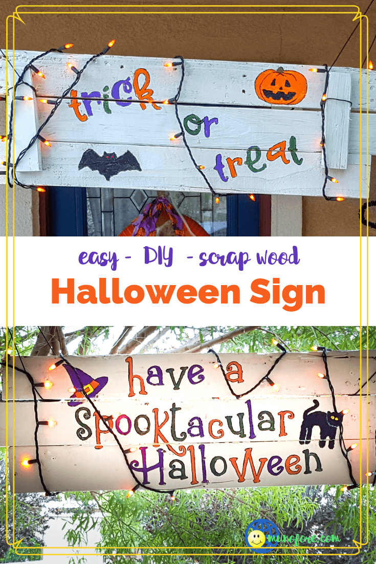 Easy Scrap Wood Halloween Sign Gets You in the Spirit - Munofore