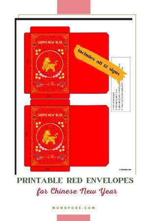 Free Printable Red Envelopes for Chinese New Year