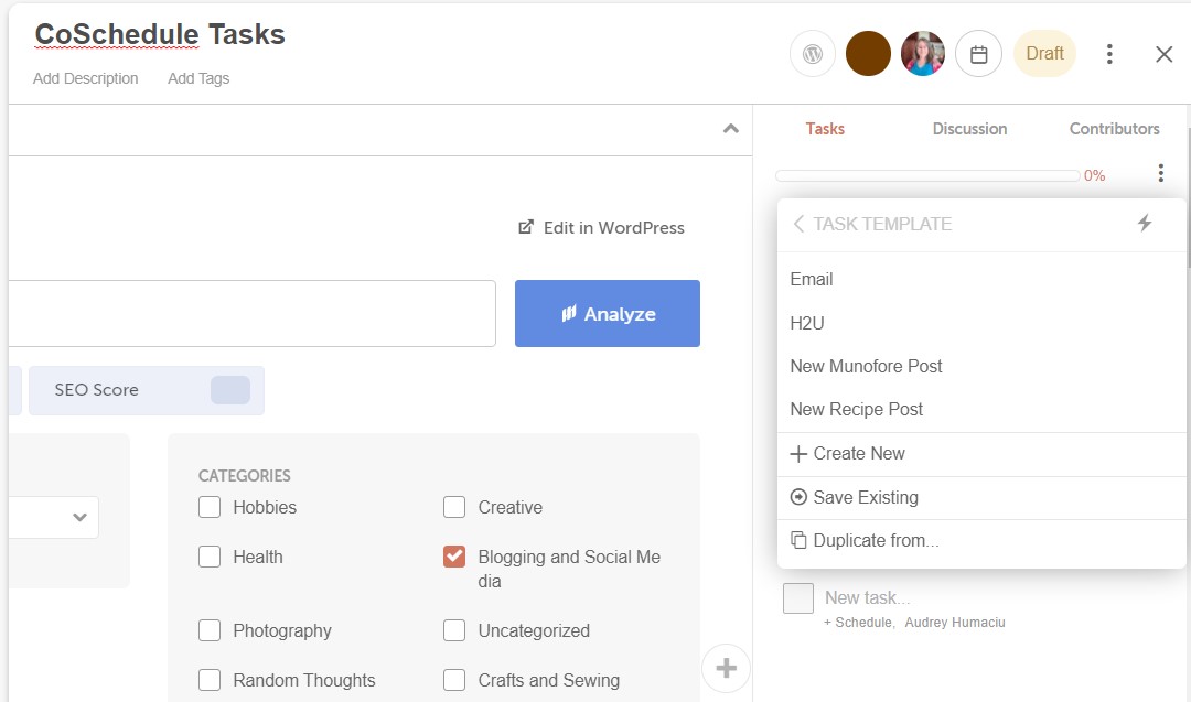 How to Use Tasks in Marketing Calendar by CoSchedule